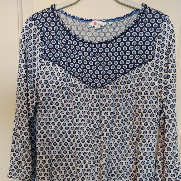 Boden | Tops | Drapey Beauty Of A Boden Top In Blue | Poshmark